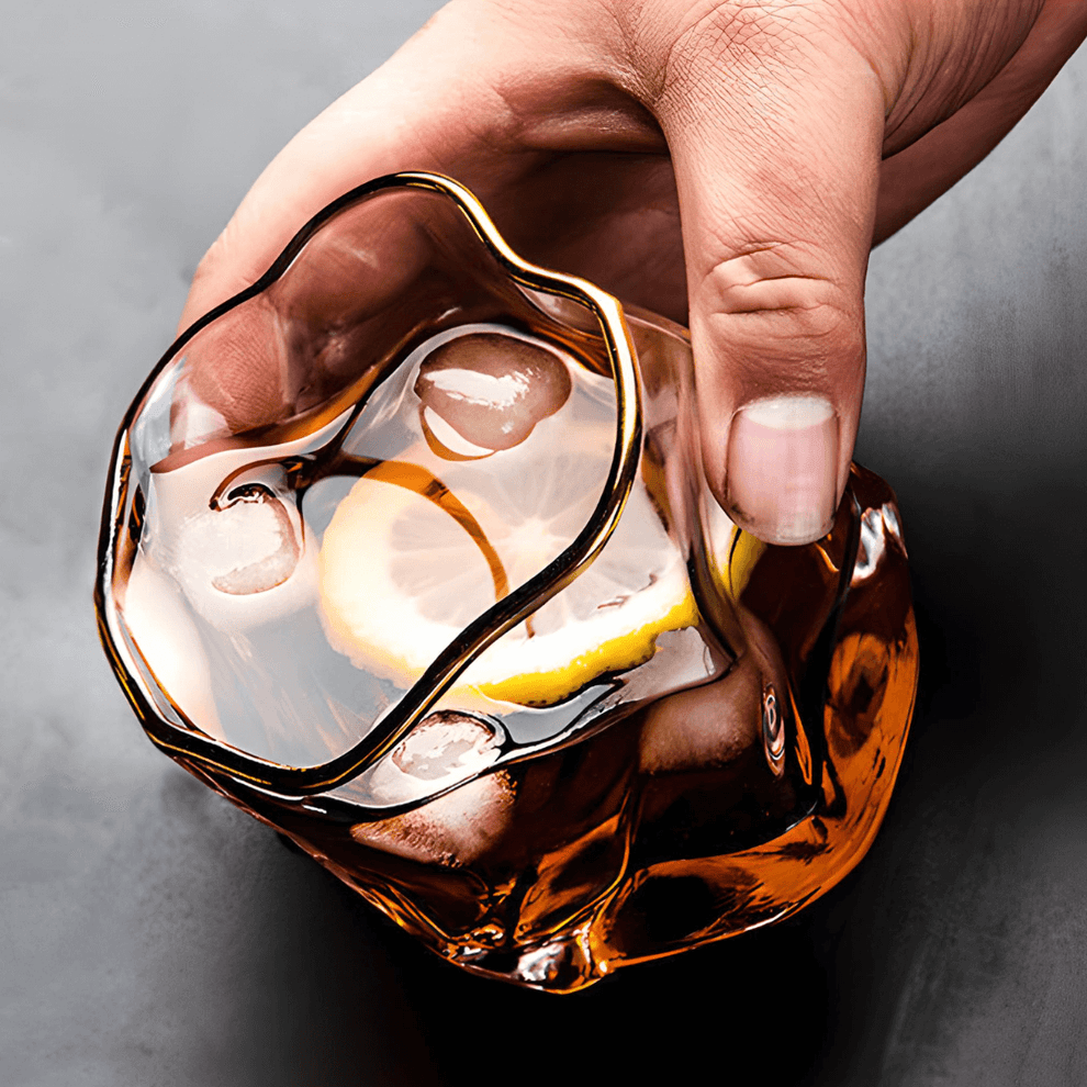 Gold Hoshi Japanese Crystal Whisky Glass | TsukiGlass