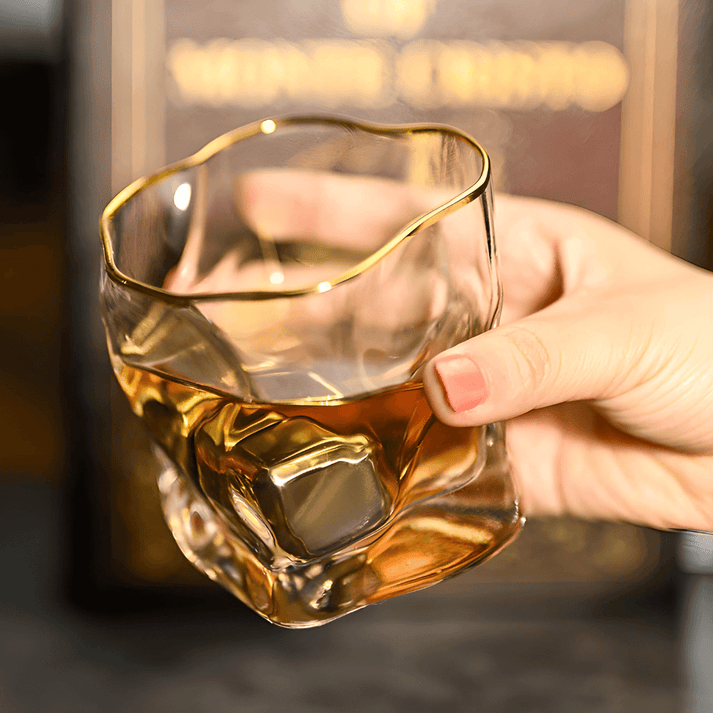 Gold Hoshi Japanese Crystal Whisky Glass | TsukiGlass